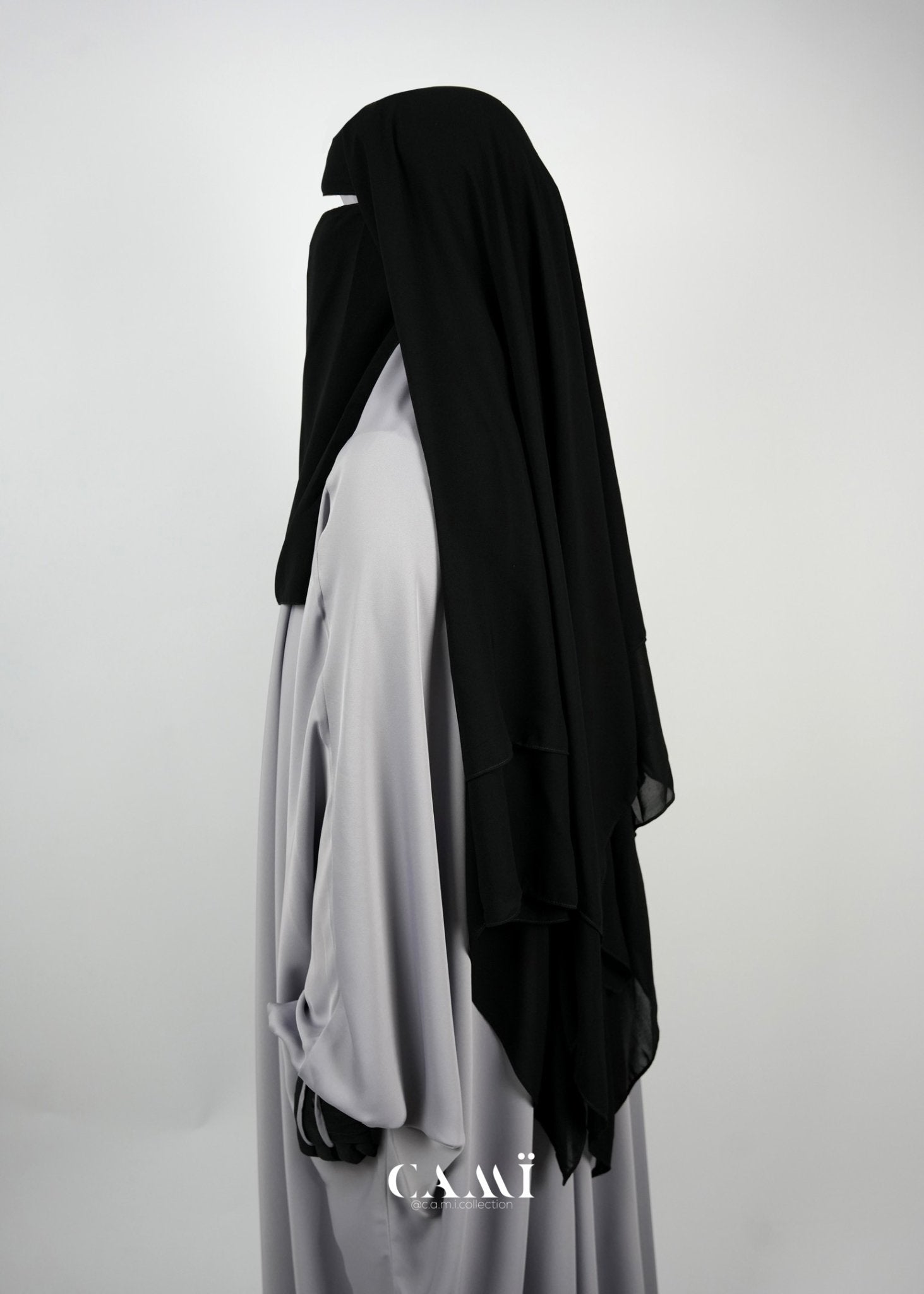 Three-layer niqab black – CAMÏ