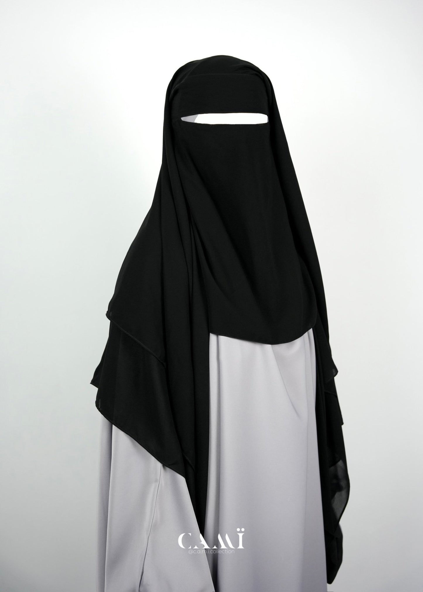 Three-layer niqab black – CAMÏ